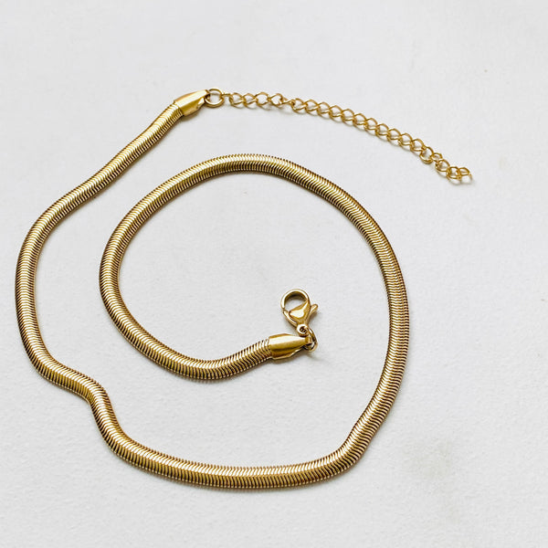 4mm Gold Plated Snake Chain 14” + 3” – Liberato Stilè